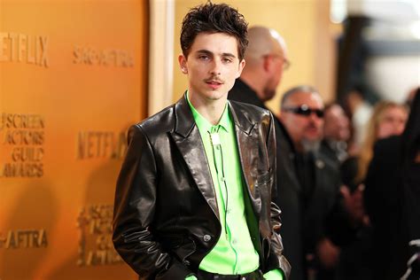 Timothée Chalamet Nods To Bob Dylan In Brat Green At 2025 Sag Awards
