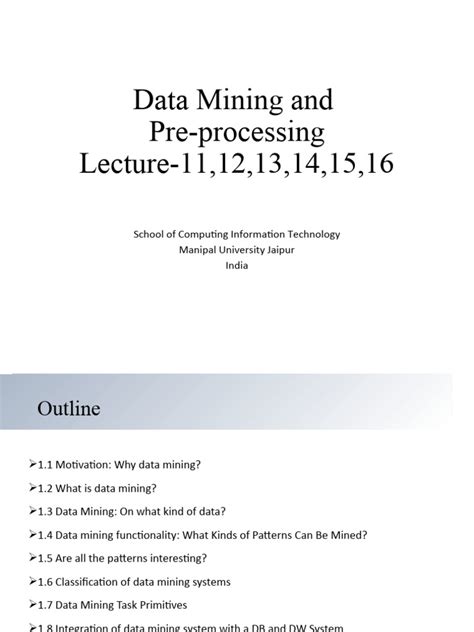 4 Data Mining And Preprocessing L 11 12 13 14 15 16 Pdf Databases