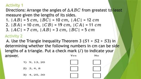 Powerpoint Applying Theorems On Triangle Inequalities 1 Pptx