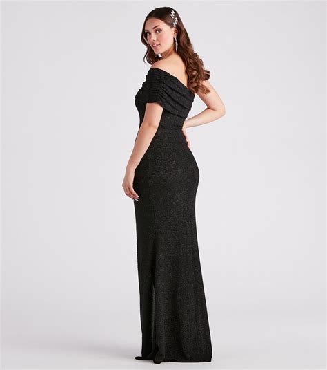 Victoria Formal Glitter Off Shoulder Dress And Windsor
