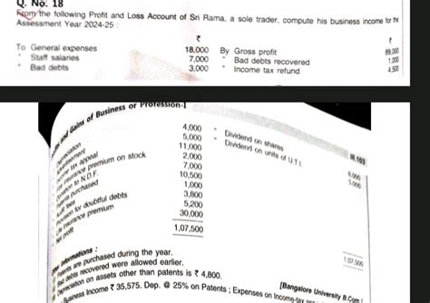 Q No 18 Ksory The Following Profit And Loss StudyX