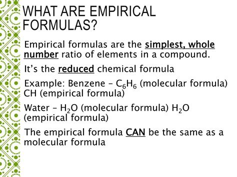 Empirical And Molecular Formulas Pptx