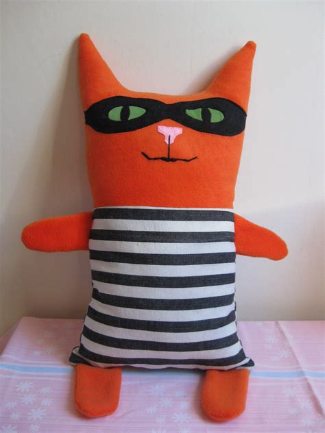 Criminal Cat Cushion A Shaped Cushion Sewing On Cut Out Keep Creation By Bluebell