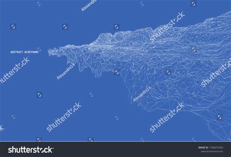 3d Wireframe Contour Swirl Abstract Wireframe Stock Vector Royalty