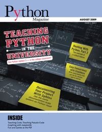 The August Issue Of Python Magazine