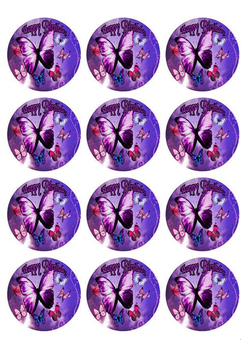 Butterflies Personalized Edible Print Premium Cake Toppers Frosting Sh