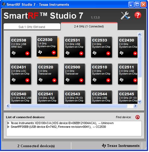 CC2538 SmartRF06 Showing Up In SmartRF Studio As Unknown CC2530 SmartRF05 Ok Other