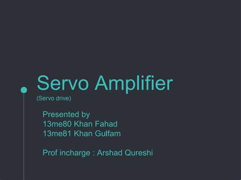 Servo Amplifier Pptx
