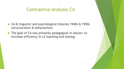 Ppt Contrastive Analysis Error Analysis Interlanguage Powerpoint