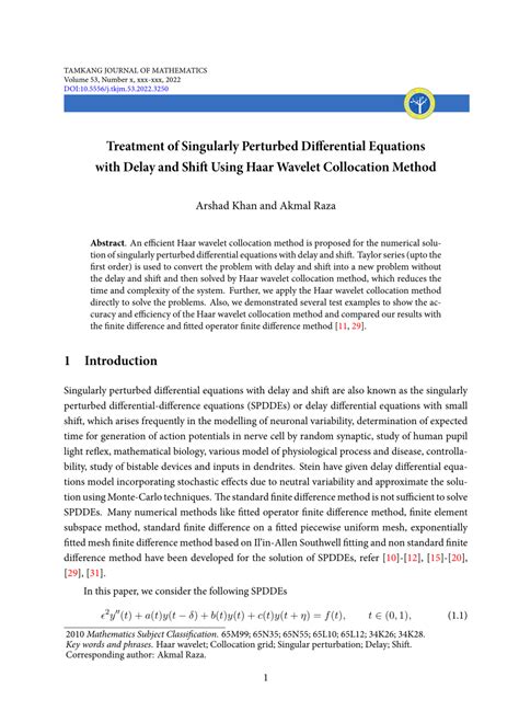 Pdf Treatment Of Singularly Perturbed Differential Equations With