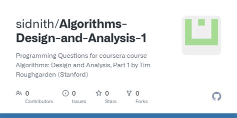 GitHub Sidnith Algorithms Design And Analysis 1 Programming