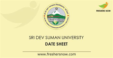 Sri Dev Suman University Date Sheet 2021 Out SDSU UG PG