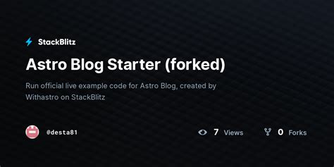 Astro Blog Starter Forked Stackblitz