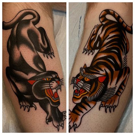Mirrored Big Cats By Jimmy Snaz At North Street Tattoo In Salem Ma R