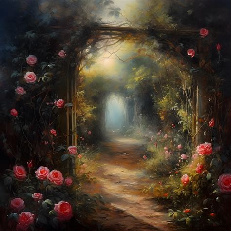 Download Ai Generated Path Roses Royalty Free Stock Illustration