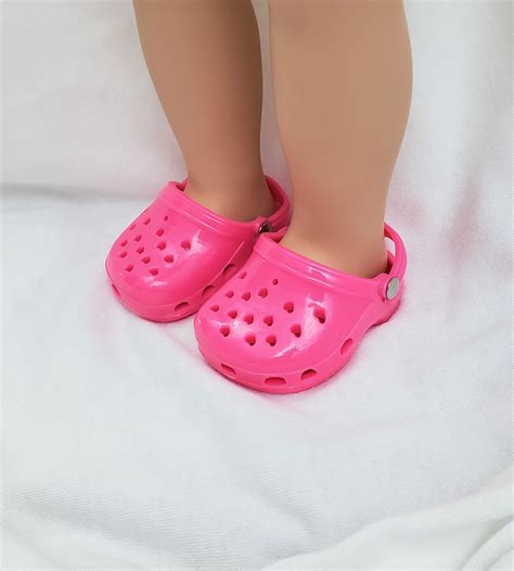 Hot Pink 18 En Doll Crocs Rubber Garden Clogs Summer Beach Etsy