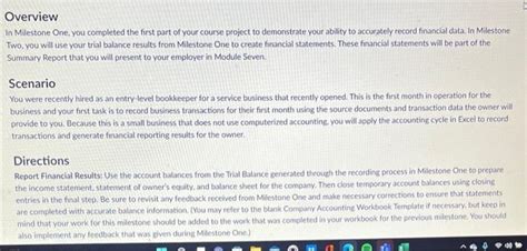 Overview In Milestone One You Completed The First Chegg