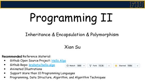 Programming Ii Understanding Inheritance Encapsulation And Polymorphism Programming Ii