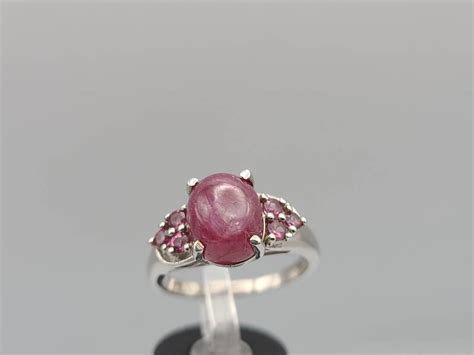 Fracture Filled Ruby And Rhodolite Cluster Ring 925 Silver Etsy