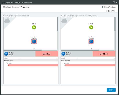 Compare And Merge Example With Conflicts Outsystems 10 Documentation