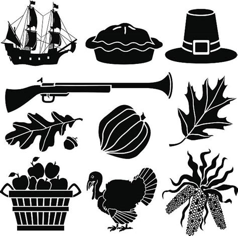 970 Black And White Thanksgiving Stock Illustrations Royalty Free