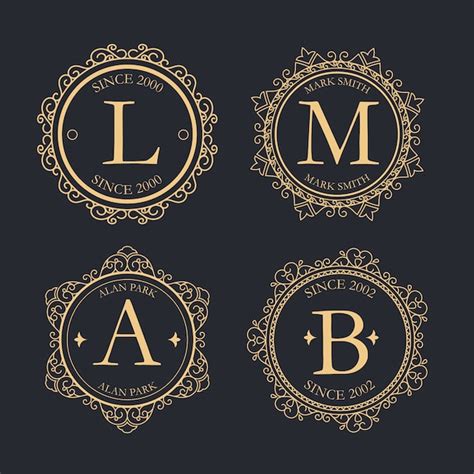 Colección de logotipos retro de lujo Vector Gratis