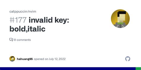 Invalid Key Bolditalic · Issue 177 · Catppuccinnvim · Github