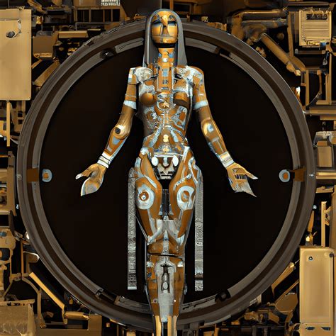 Vitruvian Woman Model With Robotic Computer Circuits · Creative Fabrica