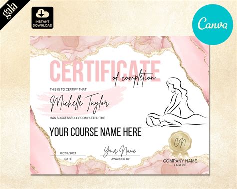 Certificate Of Completion Massage Massage Certificate Massage Diploma