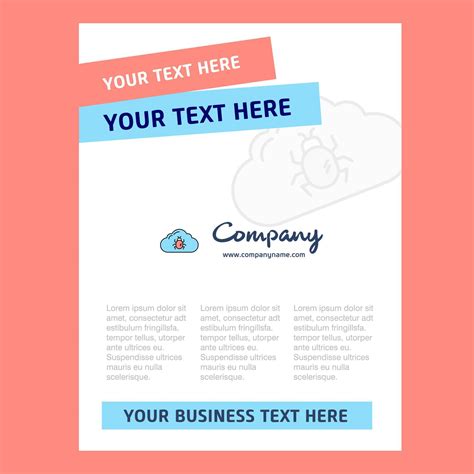 Bug on cloud Title Page Design for Company profile annual report ...
