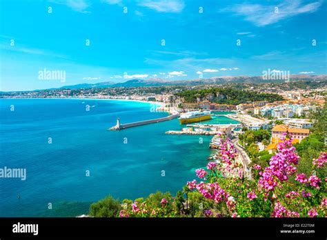 Nice City French Riviera France Turquoise Mediterranean Sea And