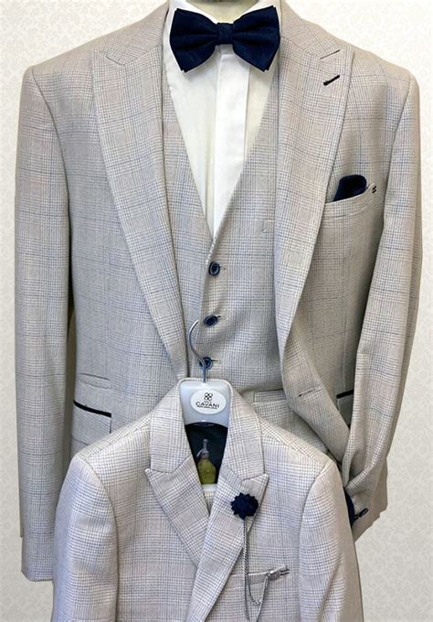 Light Beige Caridi Tailored Fit Wedding Suit Dickies Suit Hire