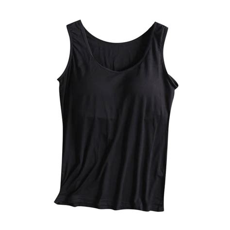 Womens Modal Built In Bra Padded Camisole Yoga Tanks Tops