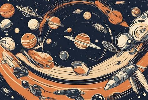 Premium Photo Space Planets Seamless Pattern Art