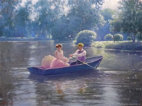 Картина маслом Прогулка на лодке 60х80 купить в интернет магазине Ярмарка Мастеров по цене