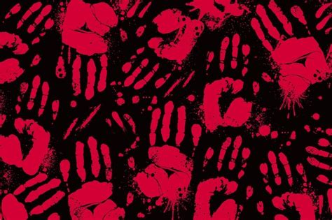 Premium Vector Bloody Background With Human Handprints