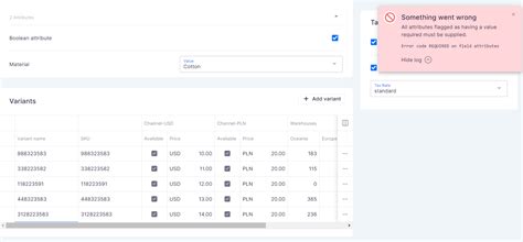 Creating Variants Error On Datagrid Issue Saleor Saleor Dashboard GitHub