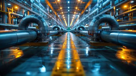Industrial Pipeline Corridor Generative Ai Stock Illustration Illustration Of Machinery