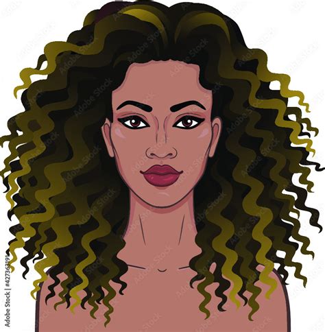 African Beauty Animation Portrait Of The Young Beautiful Black Woman