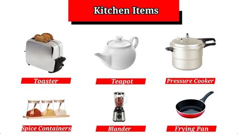 Names Of Kitchen Items Utensils Vocabulary In English Learn Names