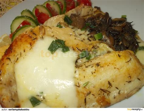 Tilapie zapečená s mozzarelou a houbami recept TopRecepty cz