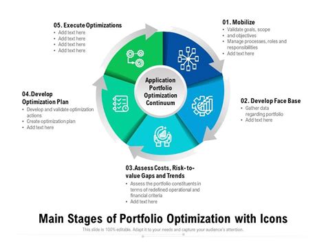 Main Stages Of Portfolio Optimization With Icons Ppt Powerpoint Presentation File Templates Pdf