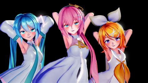 【mmd】phao 2 Phut Hon Kaiz Remix Hip Sway Tiktok Dance ミク ルカ リン Miku Luka Rin Youtube