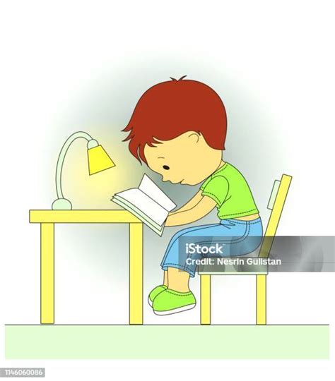 아이 들 숙제에 종사 숙제 레슨 학교 남학생 초등 학생 어린이 귀여운 컬러링 북 일러스트 교육에 대한 스톡 벡터 아트 및 기타