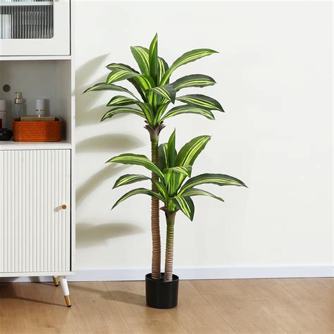Artificial Plants 4ft Dracaena Tree Faux Plants Indoor Outdoor Decor