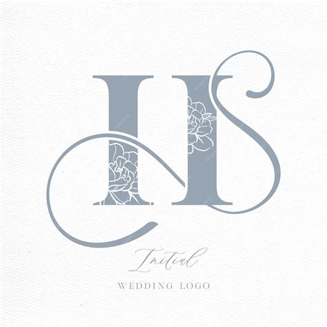 Premium Vector Vector Hs Initial Wedding Logo Monogram