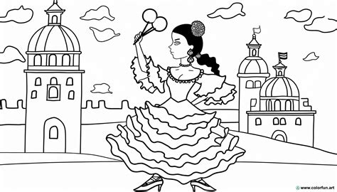 Coloriage de la culture espagnole à Télécharger ou à Imprimer gratuitement