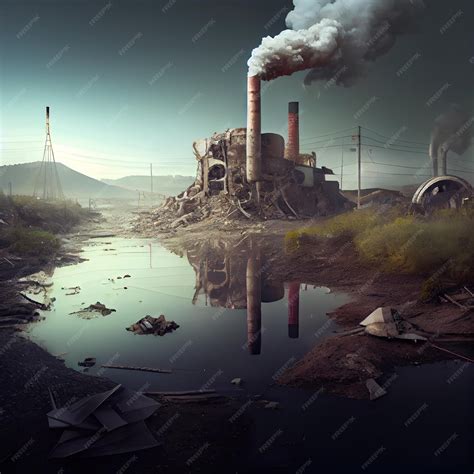 Premium Ai Image The Theme Of Environmental Pollution Generative Ai