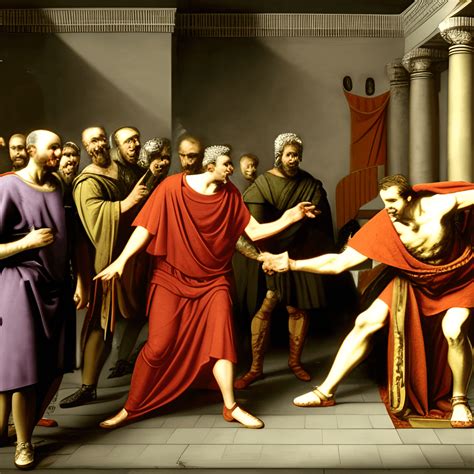 Julius Caesar Stabbed By Brutus Graphic · Creative Fabrica