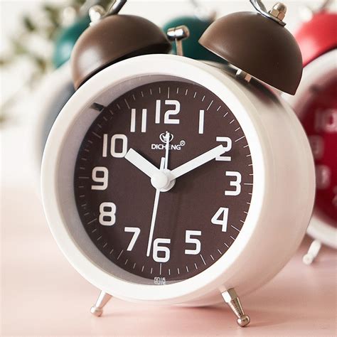 Jual Preorder Round Bell Alarm Clock Simple Nordic Style Quartz Clock